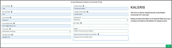 How Do I Get Access to the Kaleris Community Portal?