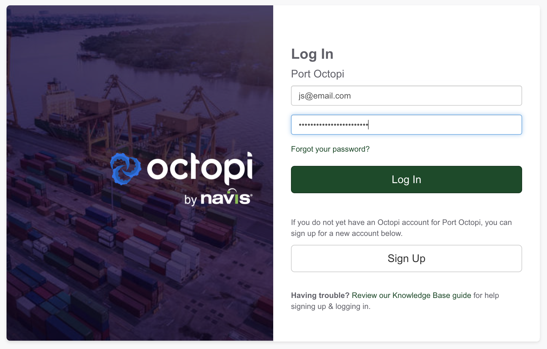 Logging in to Octopi